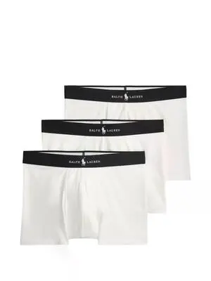 Polo Ralph Lauren 3 Pack Pony Logo-waistband Trunks - White