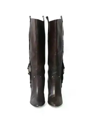 Celine Buckled Leather Boots