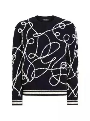 Dolce & Gabbana Virgin-wool Pullover With Embroidery - Black