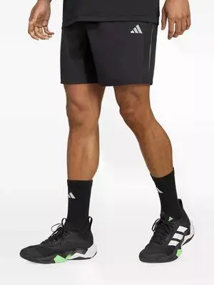 Adidas Tech Logo-print Panelled Shorts - Black