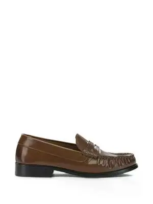 ALOHAS Rivet Leather Loafers
