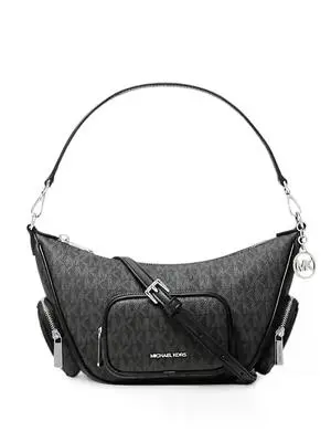 Michael Kors Small Merritt Signature-logo Shoulder Bag - Black