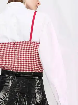 Red Valentino Houndstooth-pattern Bustier Bodysuit