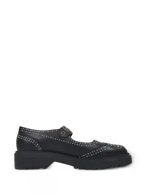 Dior Embellished Leather Ballet Flats With Buckle Detail
