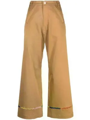 MII Crochet-trim Cotton Trousers