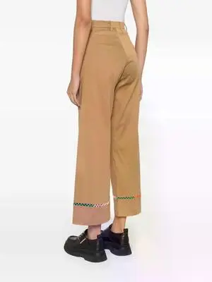 MII Crochet-trim Cotton Trousers