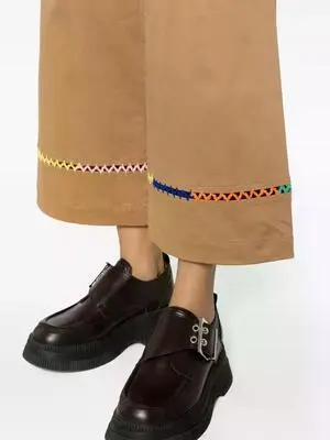 MII Crochet-trim Cotton Trousers