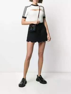 Red Valentino Scallop Trim Button Front Shorts