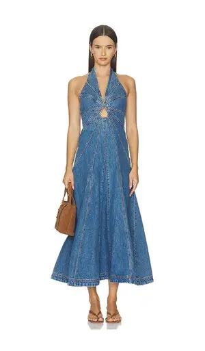 Cult Gaia Rowyn Denim Maxi Dress