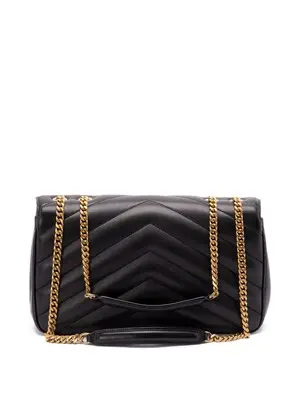 Saint Laurent Loulou Medium Leather Shoulder Bag - Black