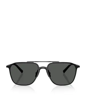 Giorgio Armani Metal Aviator Sunglasses - Black
