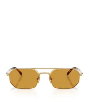 Prada Metal Irregular Sunglasses - Gold