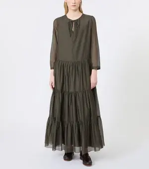 Max Mara Cotton-silk Voile Maxi Dress