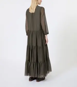 Max Mara Cotton-silk Voile Maxi Dress