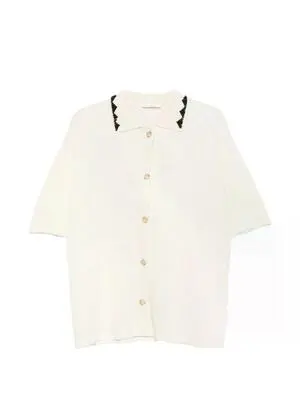 Commas Triangle-embroidered Shirt - Neutrals