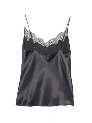 Carine Gilson Lace-trim Satin Camisole - Blue