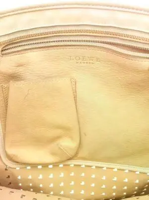 Loewe 2000s Perforated Shoulder Bag - Neutrals