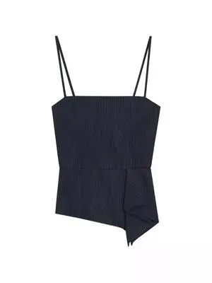 Hugo Pinstripe-pattern Peplum Top - Blue