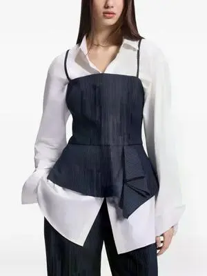 Hugo Pinstripe-pattern Peplum Top