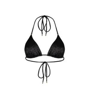 MONARCH Kaia Triangle Bikini Top Metallic - Black