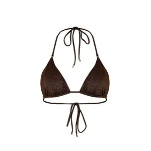 MONARCH Kaia Triangle Bikini Top Bronze Metallic - Brown