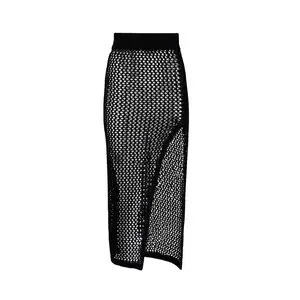 MONARCH Cara Crochet Midi Skirt - Black