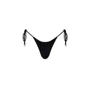 MONARCH Kaia Side Tie Ruched Bikini Bottom - Black