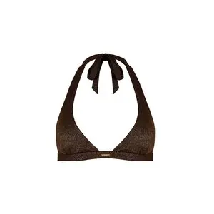 MONARCH Gisele Halter Neck Bikini Top Bronze Metallic - Brown