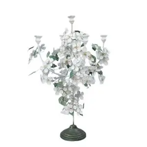 LILA RASA Floral Candle Holder Large - White