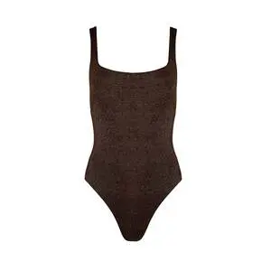 MONARCH Selena Square Neck One Piece Bronze Metallic - Brown