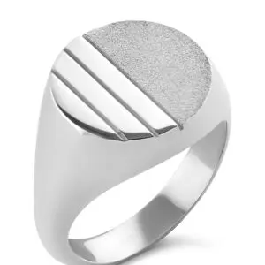 HEIR LONDON Handcrafted Gold Chunky Ring Duke - Silver