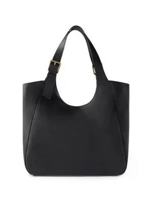 Furla Large Dora Buckle-detail Leather Tote Bag - Black