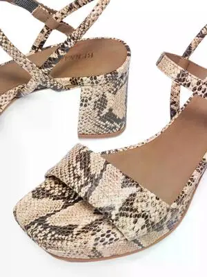 Bernardo Snakeskin-effect Platform Sandals