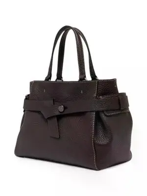 GIANNI CHIARINI Miranda Pebbled-leather Tote Bag - Brown