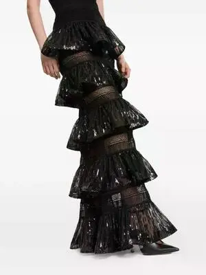 Elie Saab Sequin-embellished Ruffled Maxi Dress