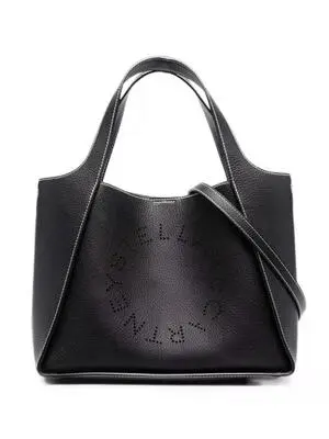 Stella McCartney Logo Perforated Logo-detail Tote Bag - Black