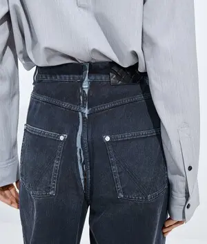 Bottega Veneta Overdyed Wide Leg Jeans - Midnight