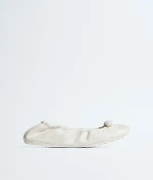 Bottega Veneta Bottega Veneta Black Fantasmina Ballerina Flats Alabaster