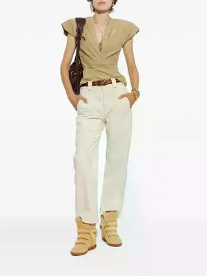Isabel Marant Étoile Nadrine V-neck T-shirt - Neutrals