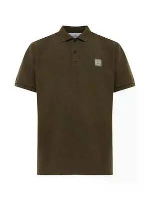 Stone Island Logo-patch Short-sleeve Polo Shirt - Green