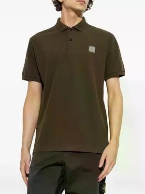 Stone Island Logo-patch Short-sleeve Polo Shirt - Green