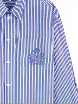 SPORTY & RICH Crest Striped Shirt