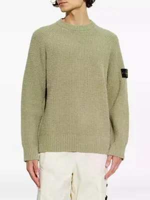 Stone Island Logo Patch Waffle Knit Sweater
