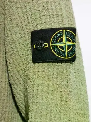 Stone Island Logo Patch Waffle Knit Sweater