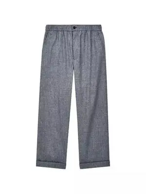 Giorgio Armani Melange Effect Elasticated Waistband Turn-up Trousers