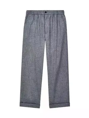 Giorgio Armani Melange Effect Elasticated Waistband Turn-up Trousers