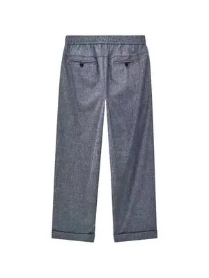 Giorgio Armani Melange Effect Elasticated Waistband Turn-up Trousers