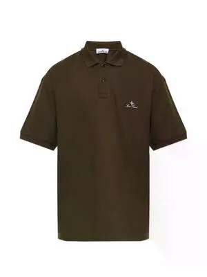 Stone Island Logo-embroidered Polo Shirt - Brown