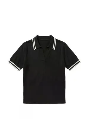 ETHER Pavo Stripe-trim T-shirt - Black