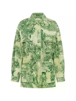 ALEMAIS Sara Toile De Jouy-print Jacket - Green